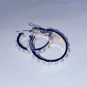 Jewelry | Pearl Hoops | Poshmark